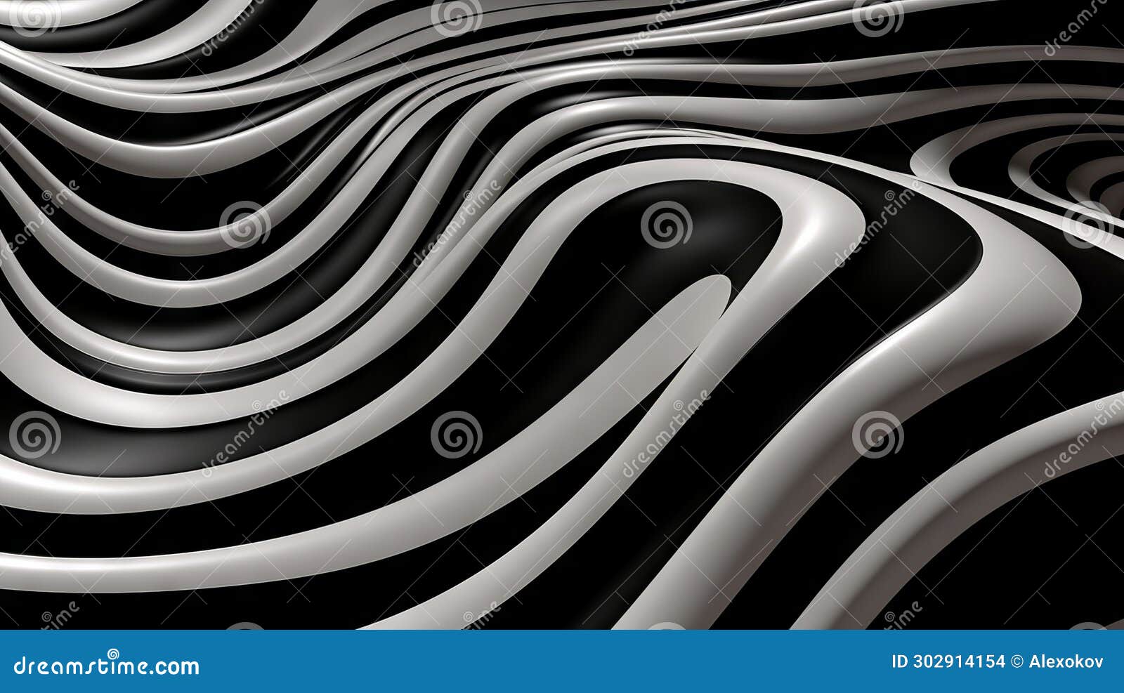 Abstract Black and White Mobius Wave Stripe Optical Design AI Generated ...