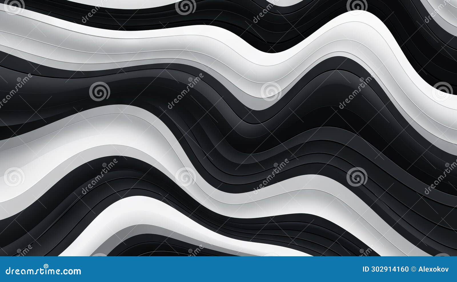 Abstract Black and White Mobius Wave Stripe Optical Design AI Generated ...