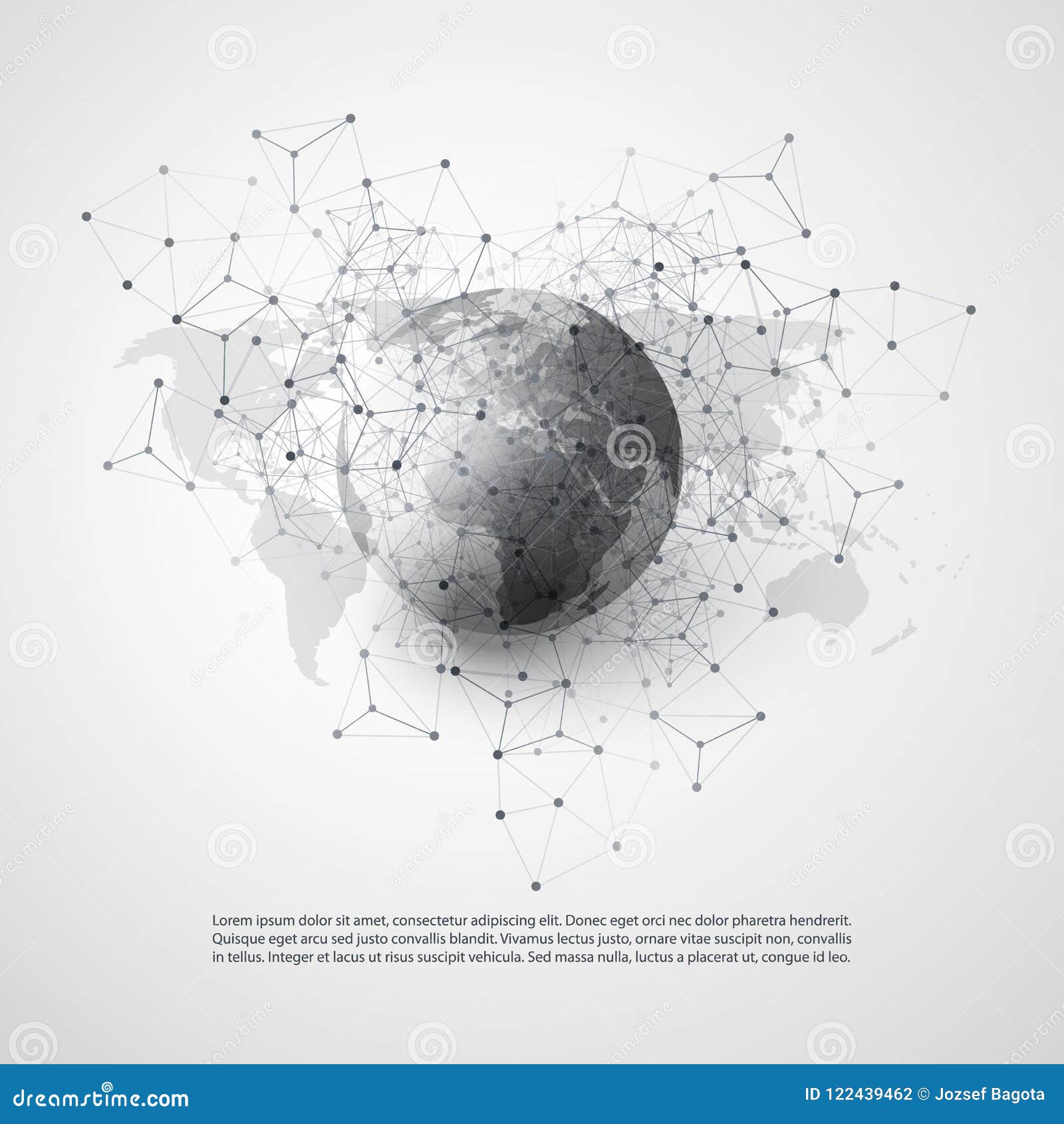 Cloud Computing and Networks with World Map - Abstract Global Digital ...