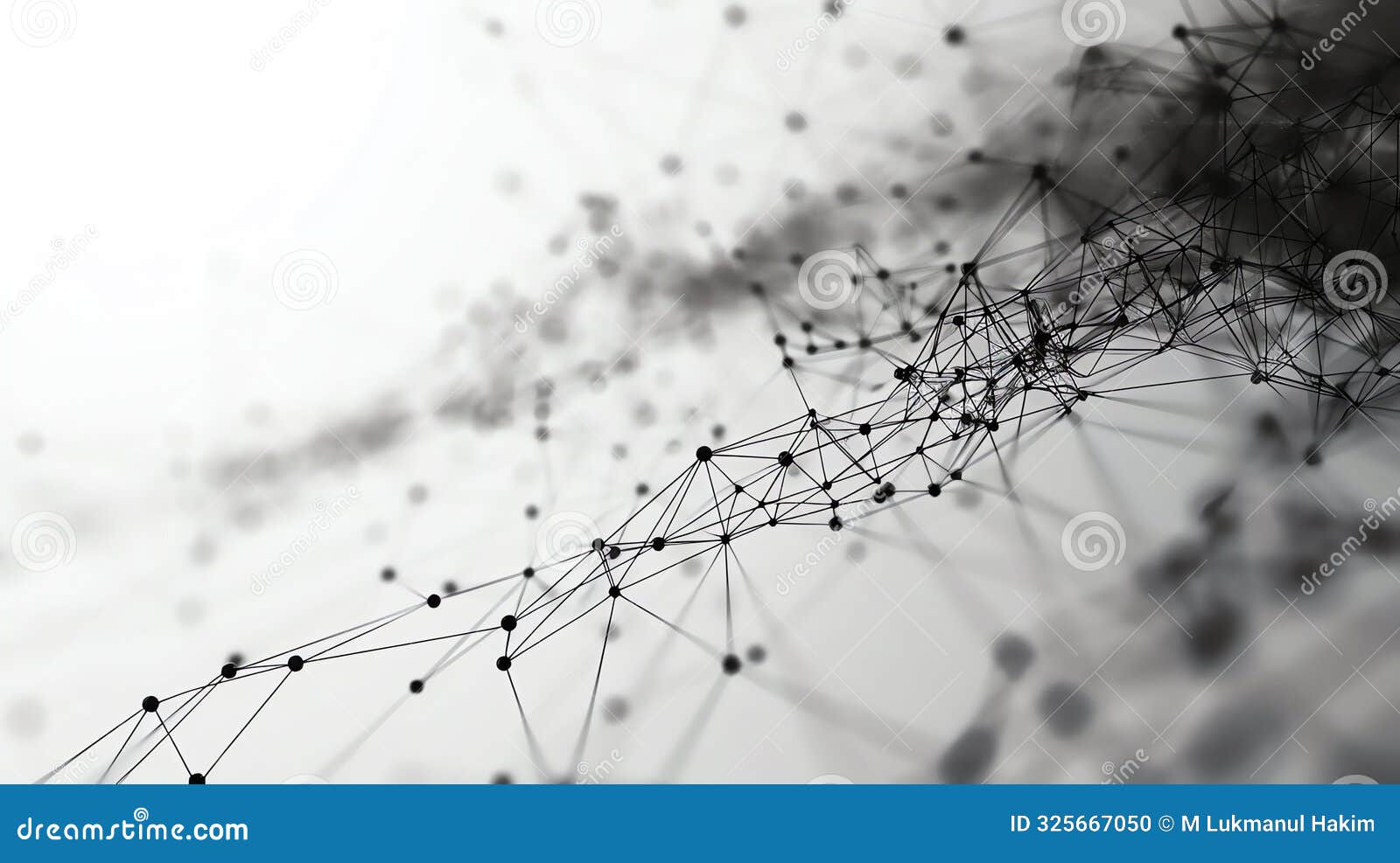 Abstract Black and White Network Connection Dots and Lines. Concept of ...