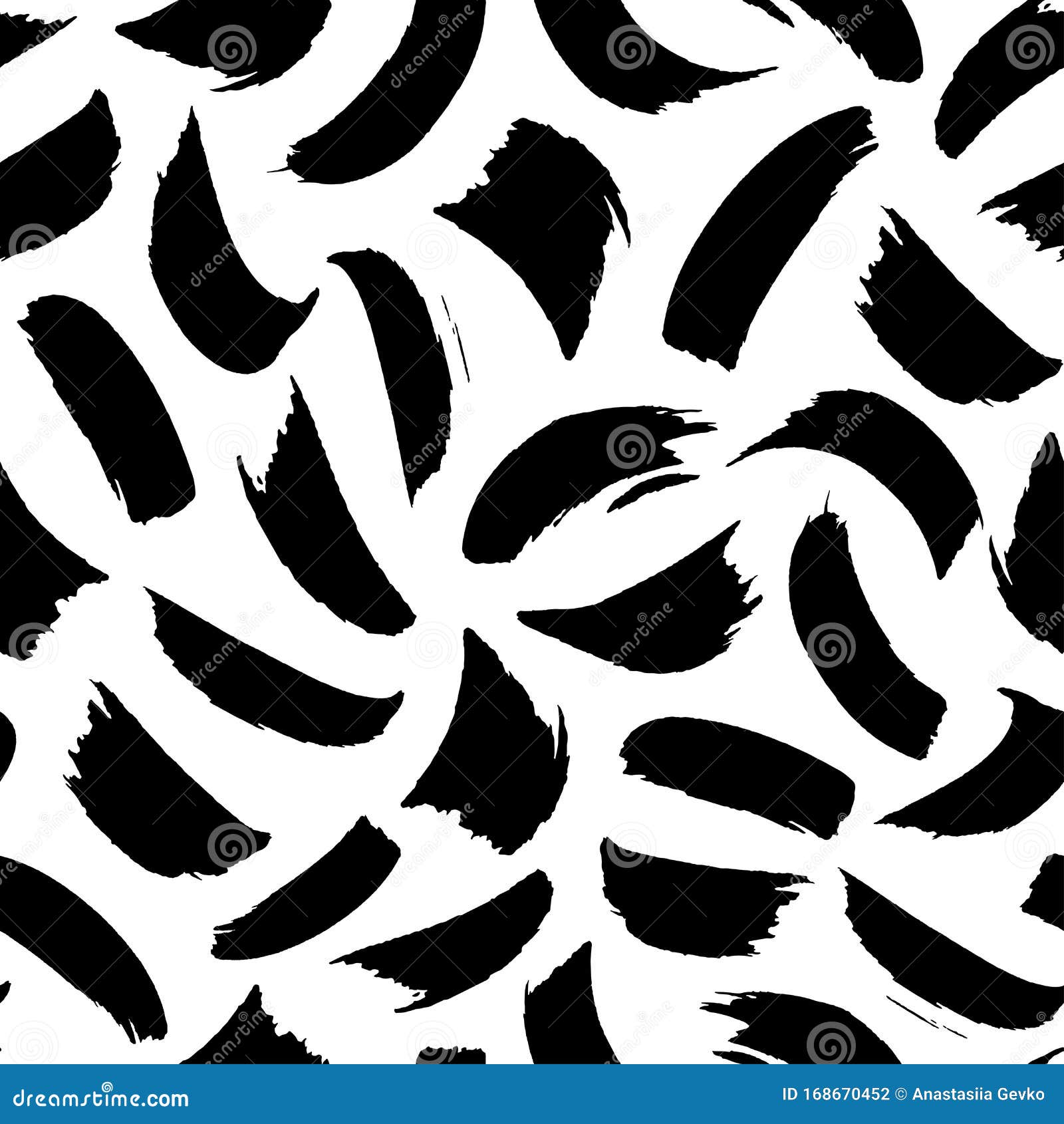 Abstract Black and White Paint Smears Vector Seamless Pattern Stock ...