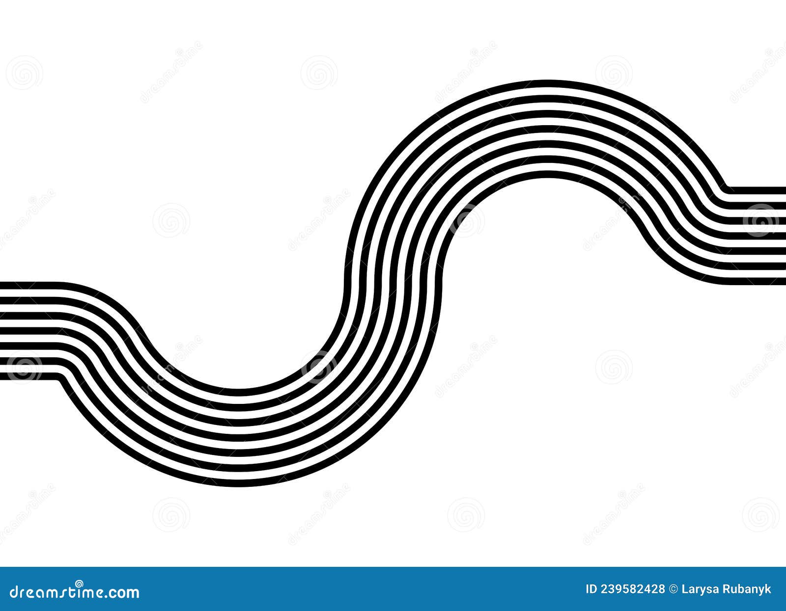 Abstract Black and White Pattern of Parallel Curved Lines in Retro ...