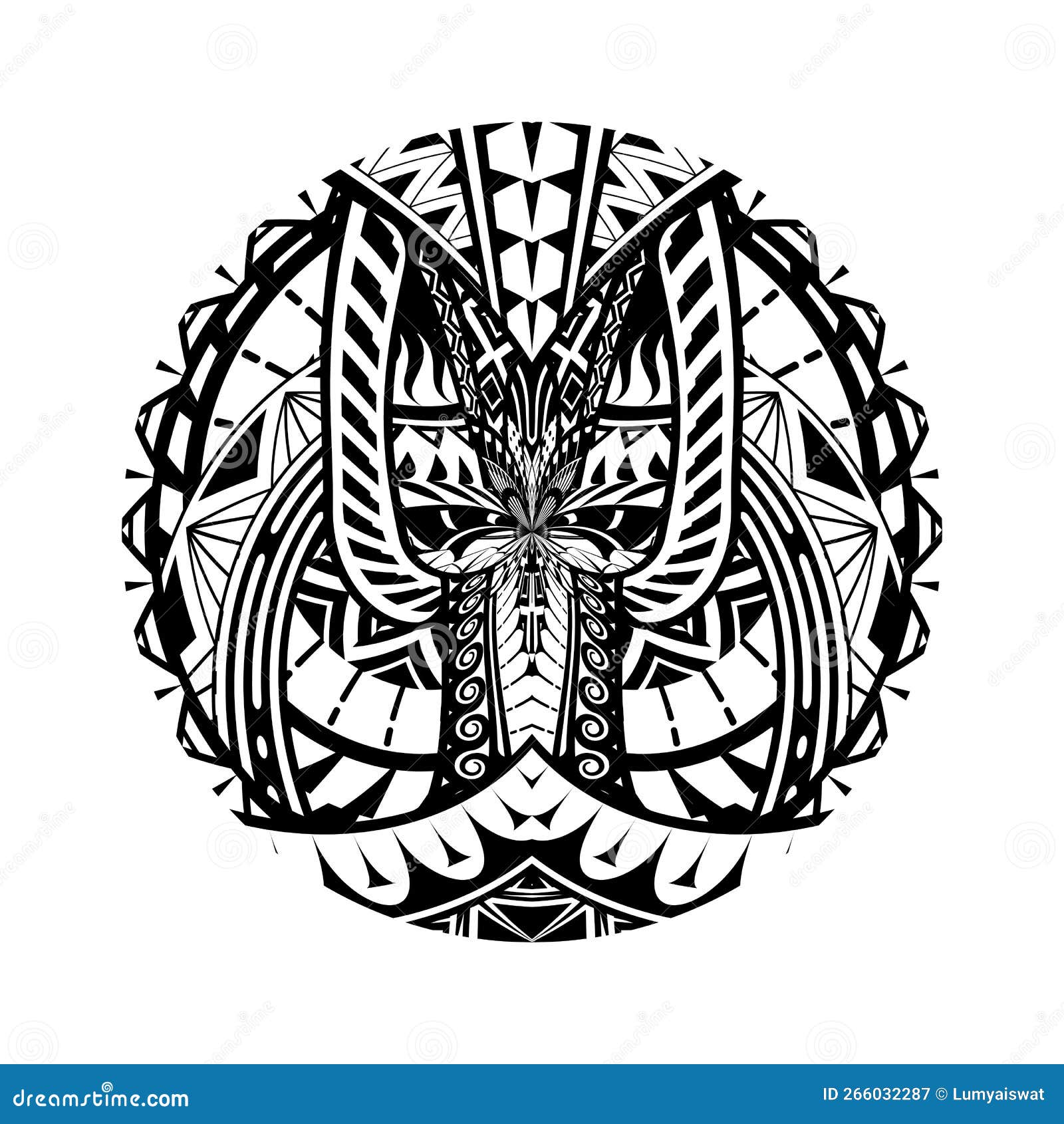 Abstract Black and White Polynesian Tattoo Vector Stock Vector ...