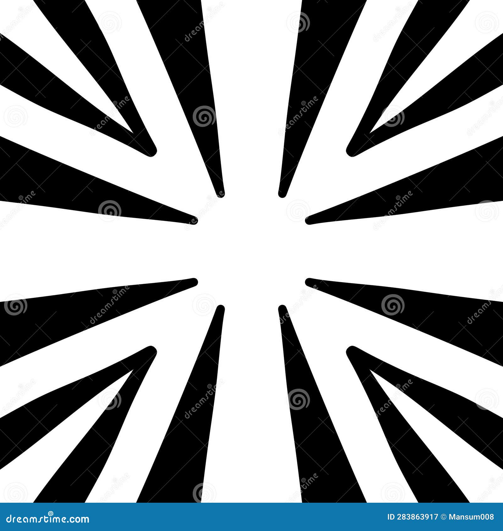 Abstract Black and White Radial Rays Stock Illustration - Illustration ...