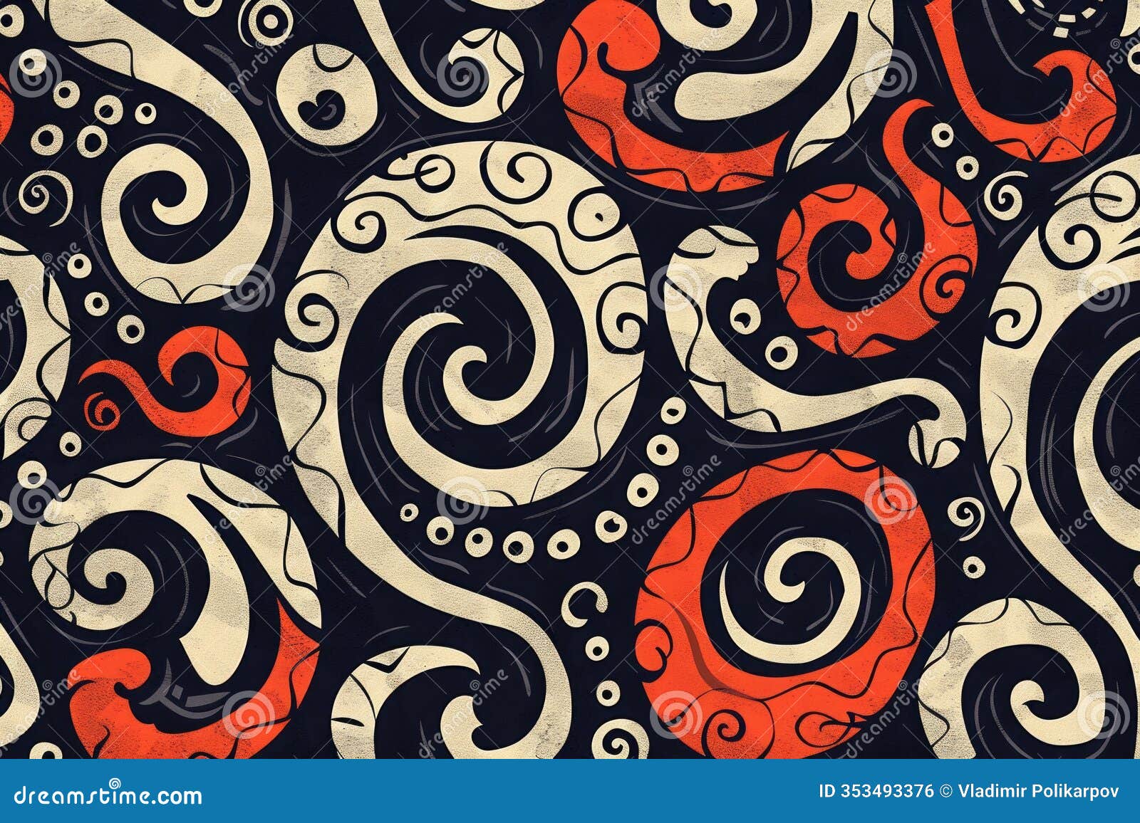 Abstract Black, White, and Red Swirl Pattern. Great for Backgrounds or ...