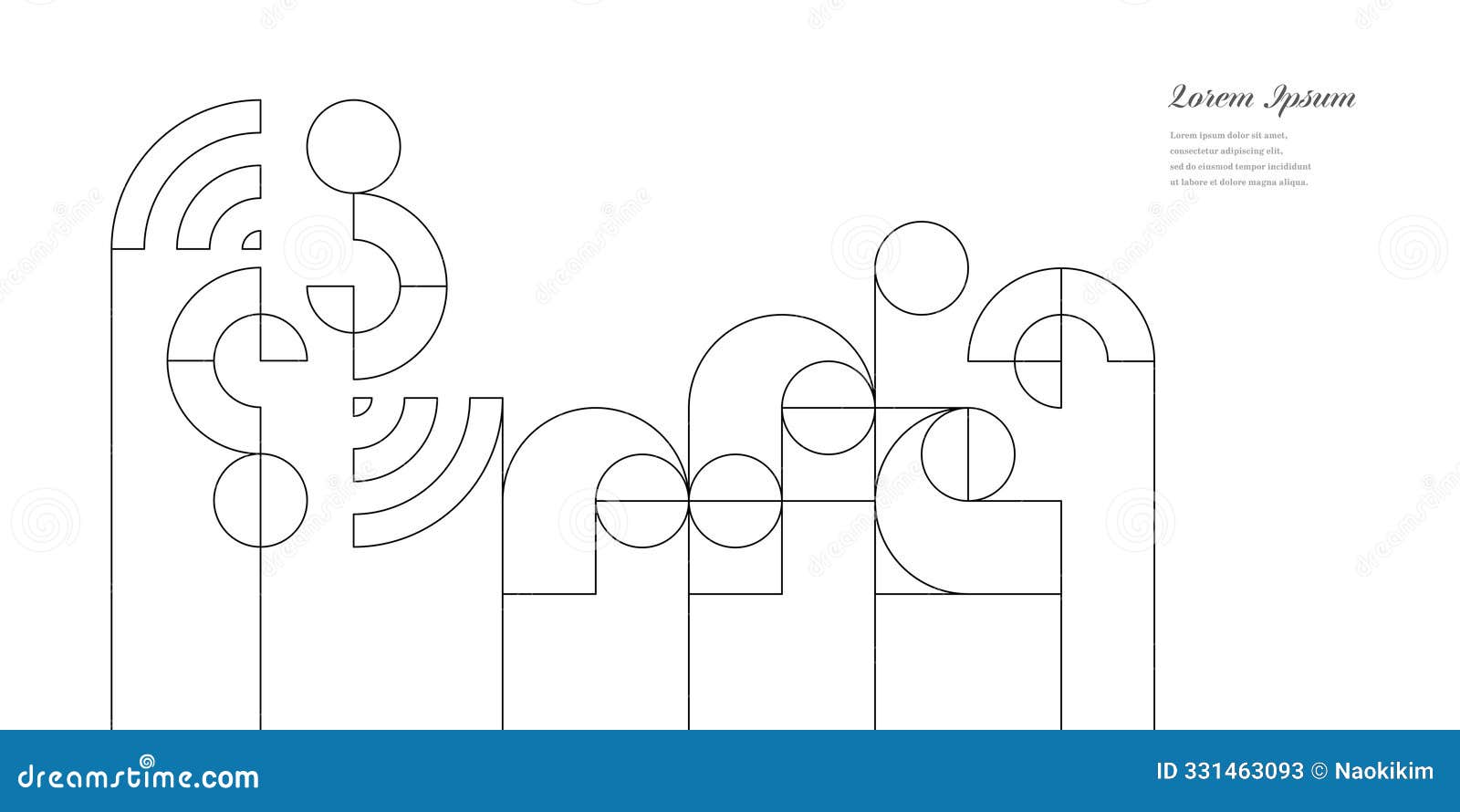 Abstract Black White Round. Geometric Circle Building Background. Retro ...