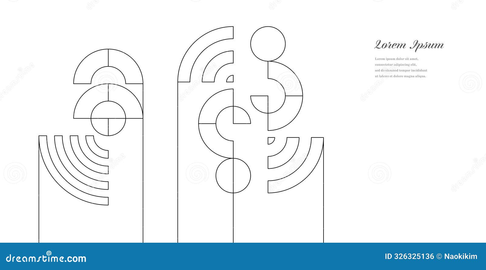 Abstract Black White Round. Geometric Circle Building Background. Retro ...