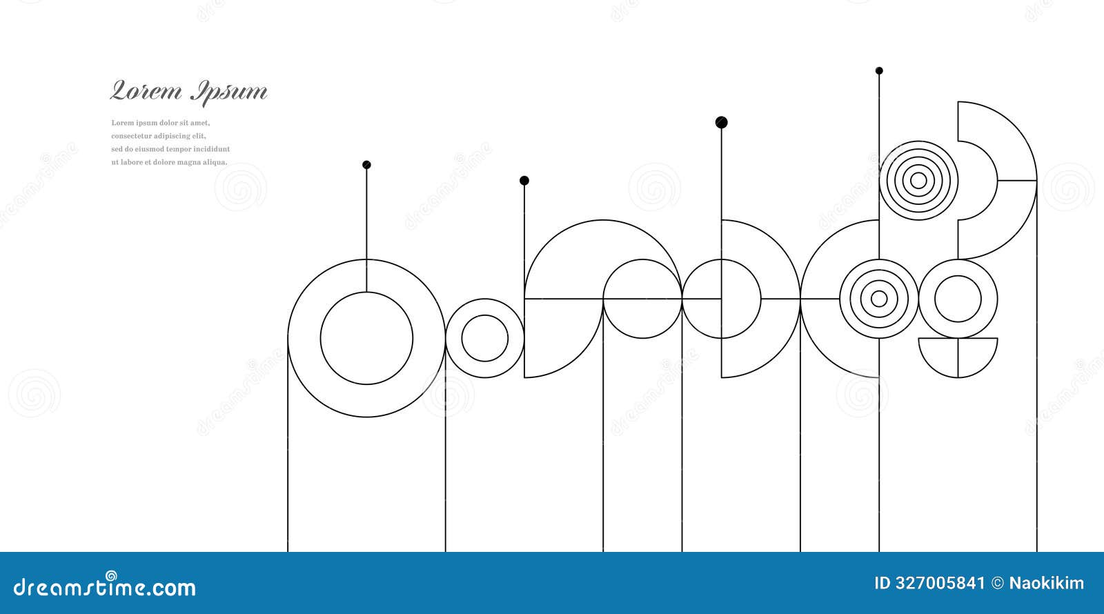 Abstract Black White Round. Geometric Circle Building Background. Retro ...