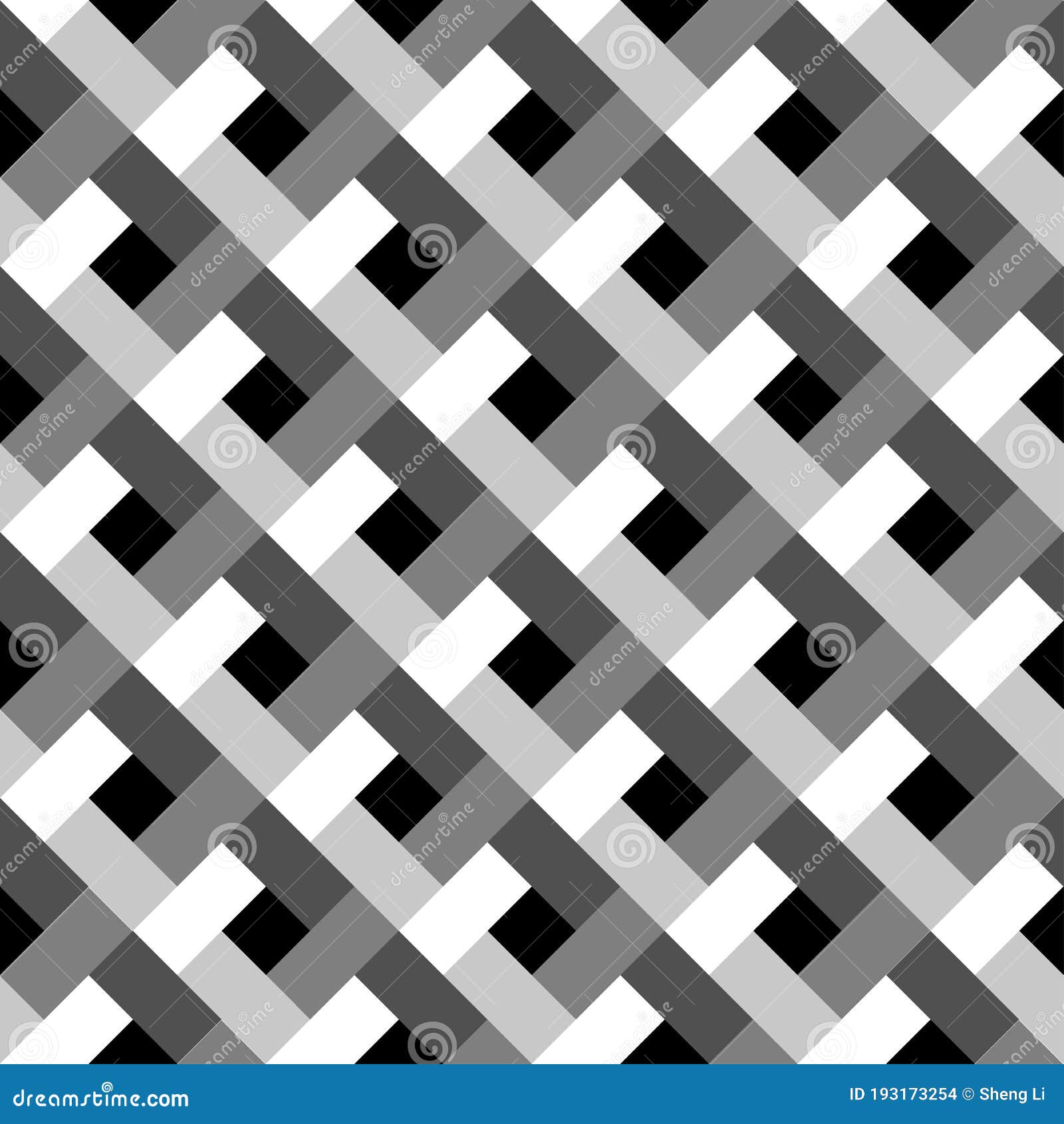 Abstract Black and White Seamless Rectangle Bricks Pattern Background ...
