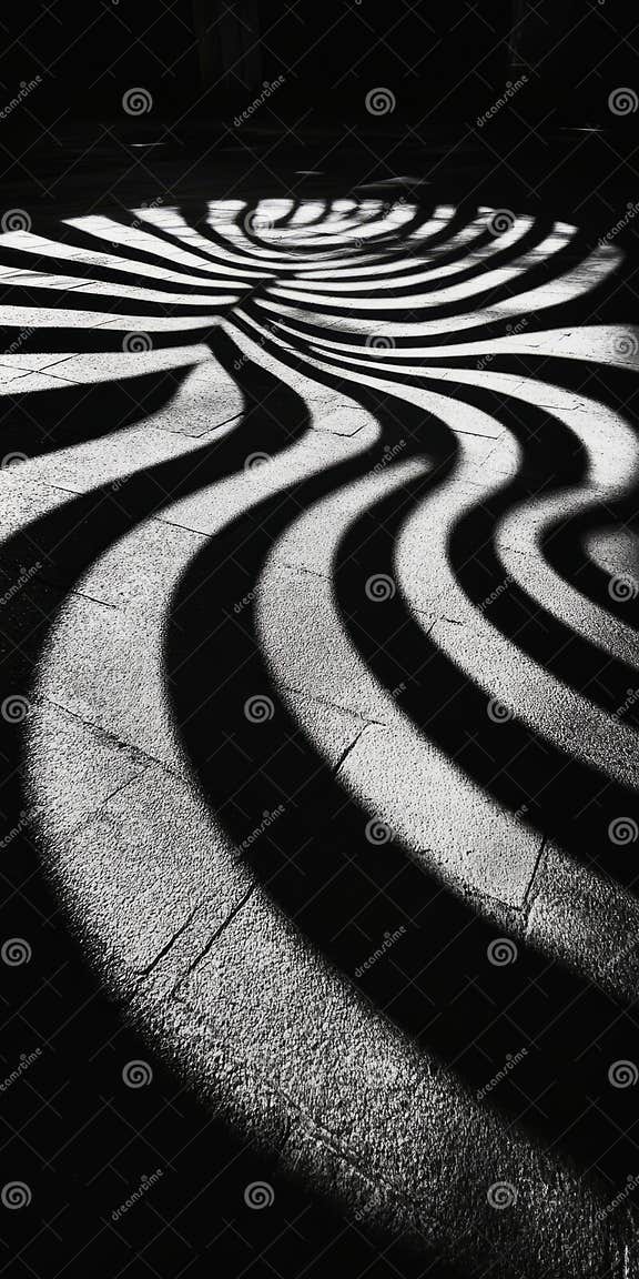 Abstract Black and White Shadow Pattern on Pavement Stock Illustration ...