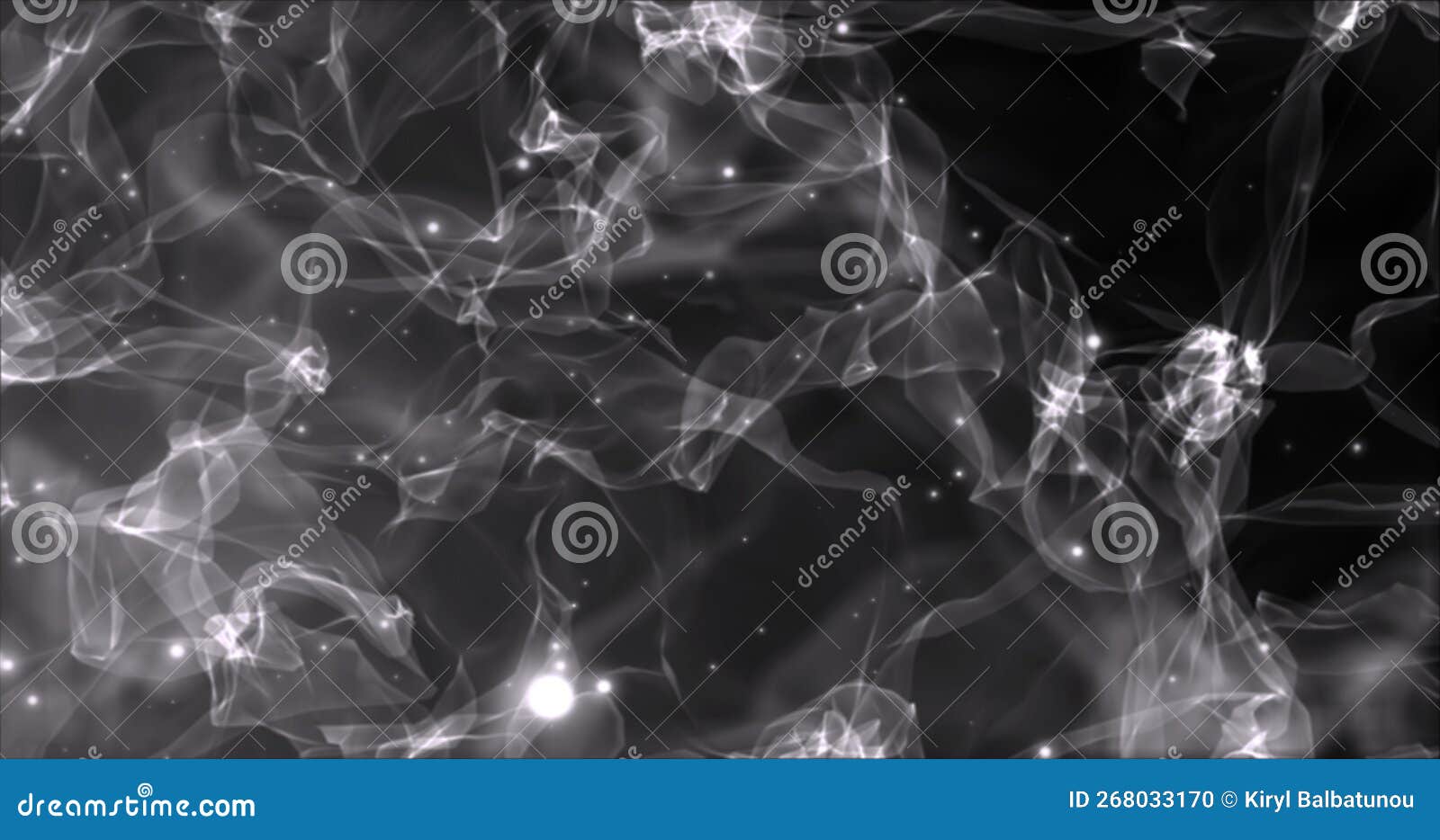 Abstract Black and White Smoke Flies in Waves and Flying Particles are ...