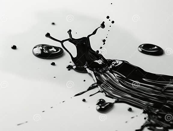 Abstract Black and White Splash of Liquid Stock Illustration ...
