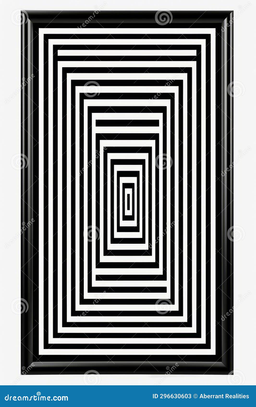 An Abstract Black and White Square in a Black Frame Stock Illustration ...