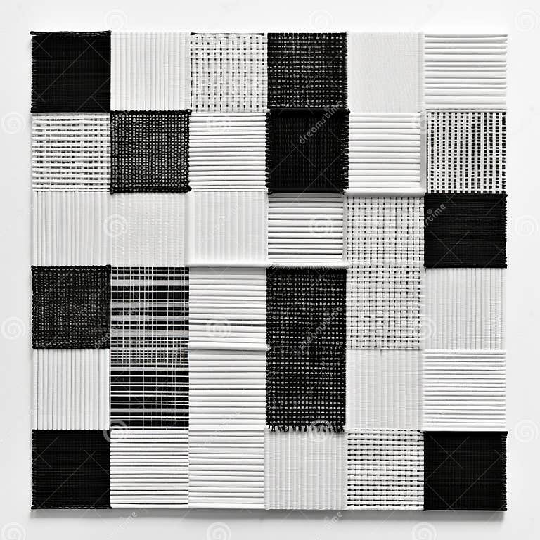 Abstract Black and White Square Panel: Drawing Machines, Gridded ...