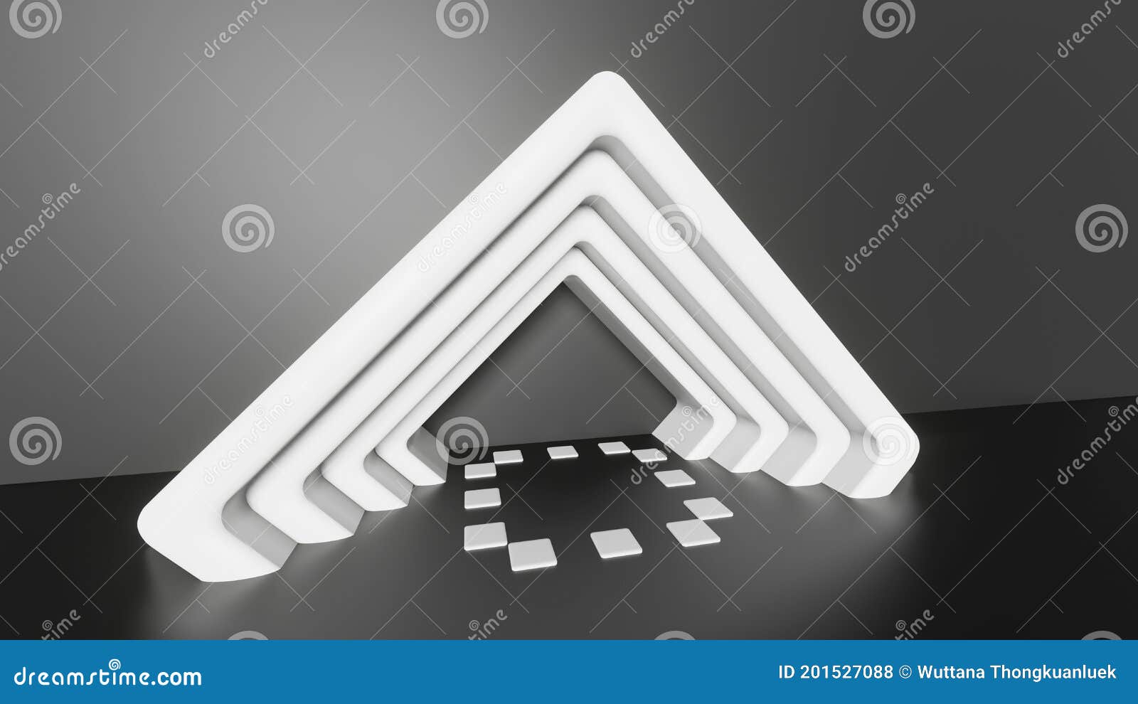 Abstract Black and White Square Platform 3d Renderings for Trade Shows ...