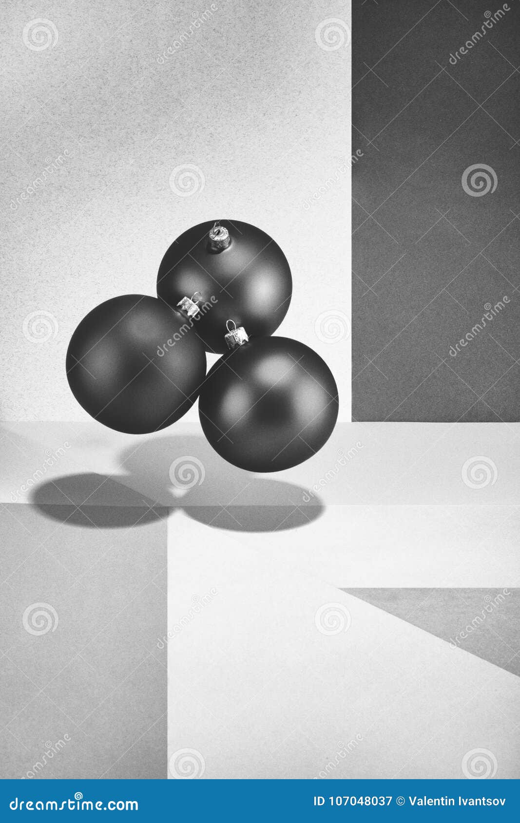 Abstract Black and White Still-life with Balls. Stock Illustration ...