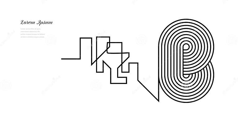 Abstract Black White Stripe Line. Geometric Pattern Icon. Loop Design ...