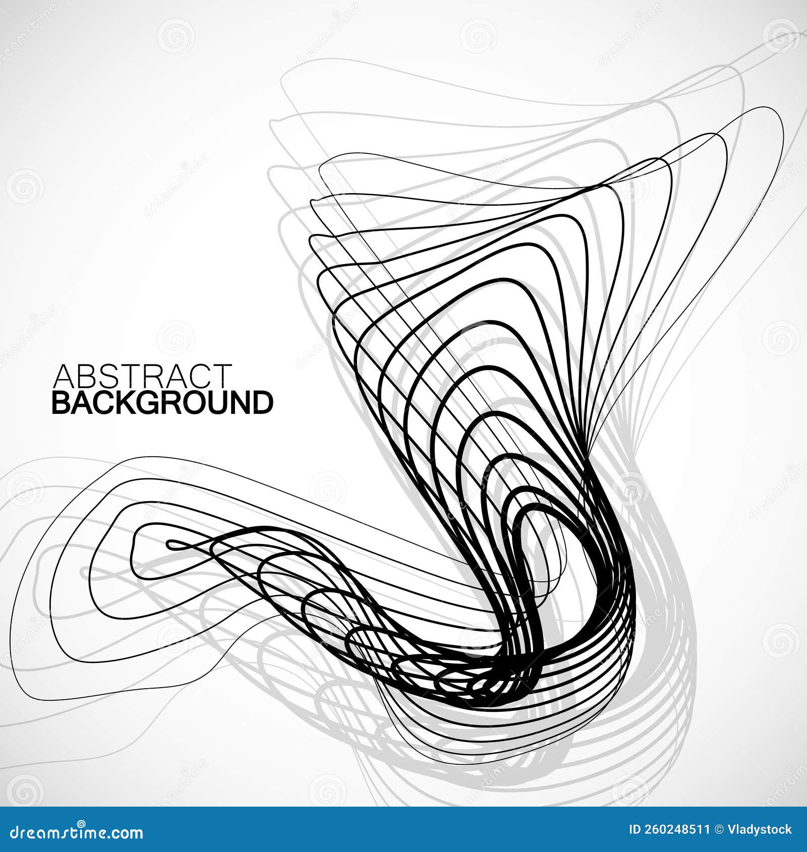 Abstract Black and White Striped Shape. Futuristic Geometric Style ...