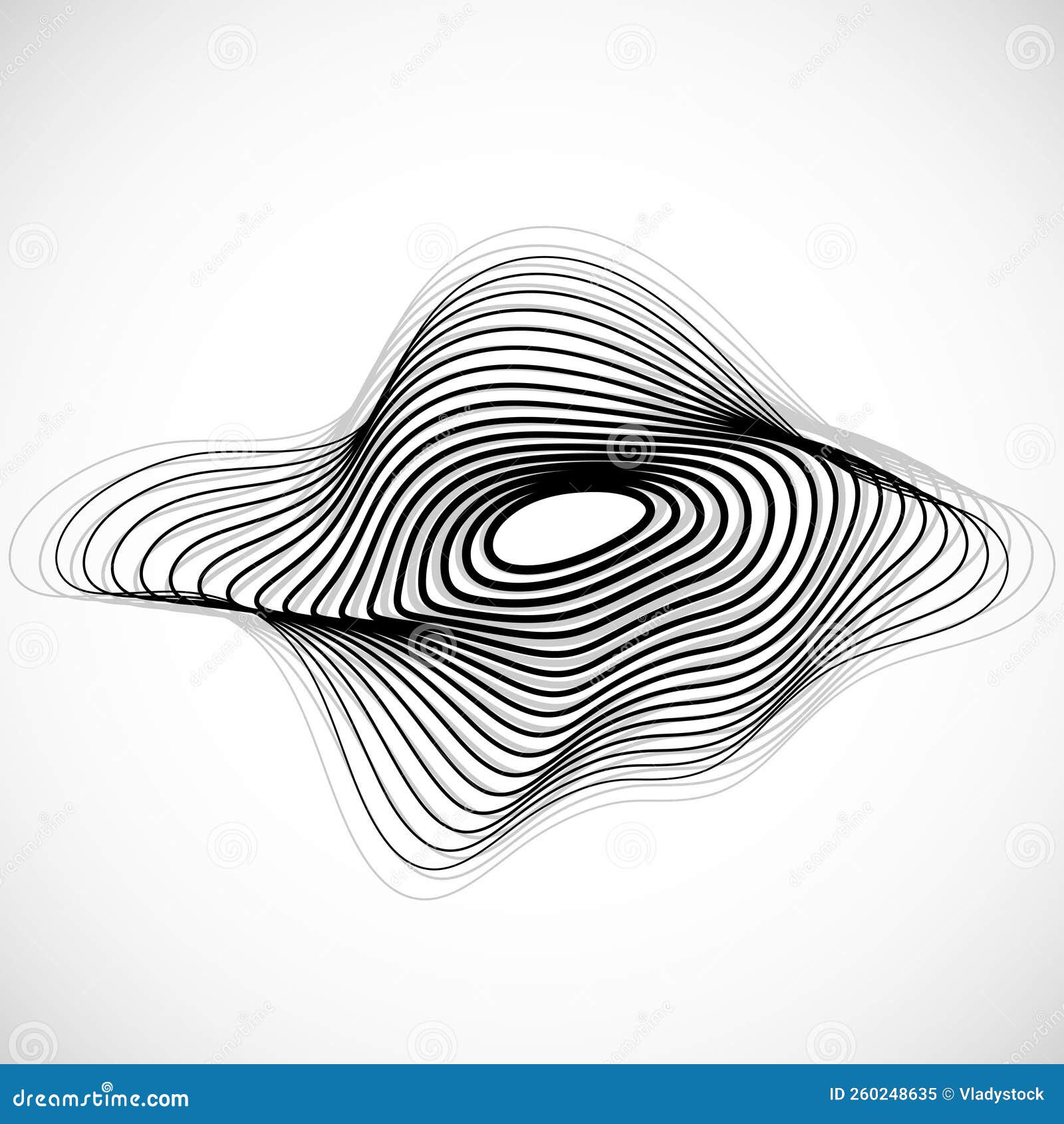 Abstract Black and White Striped Shape. Futuristic Geometric Style ...