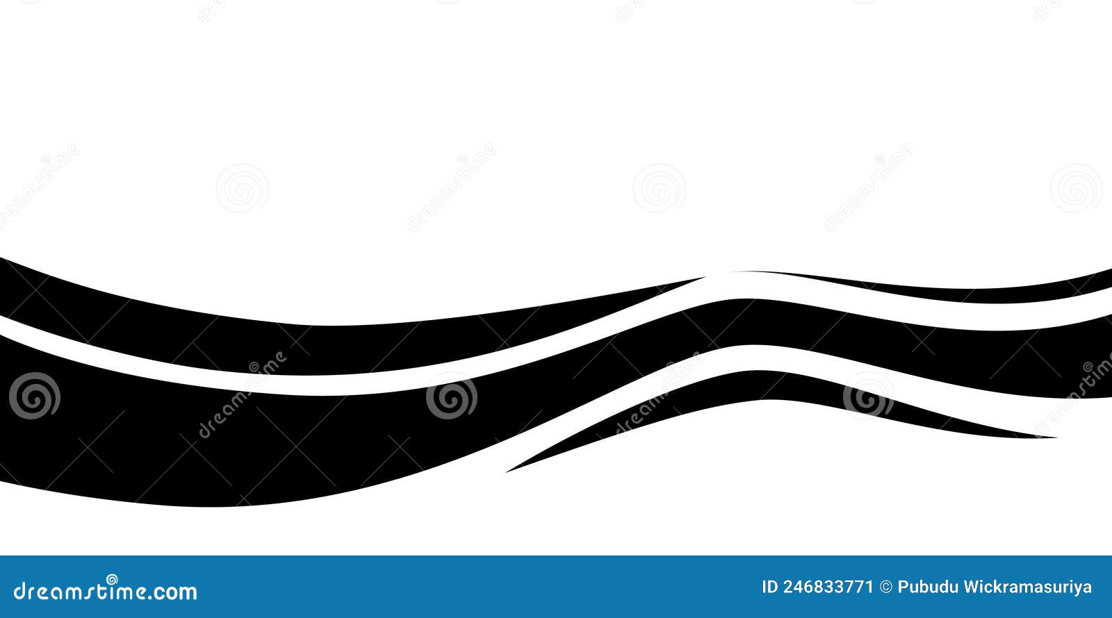 Abstract Black and White Striped Waves Vector Illustrations. Ocean Sea ...