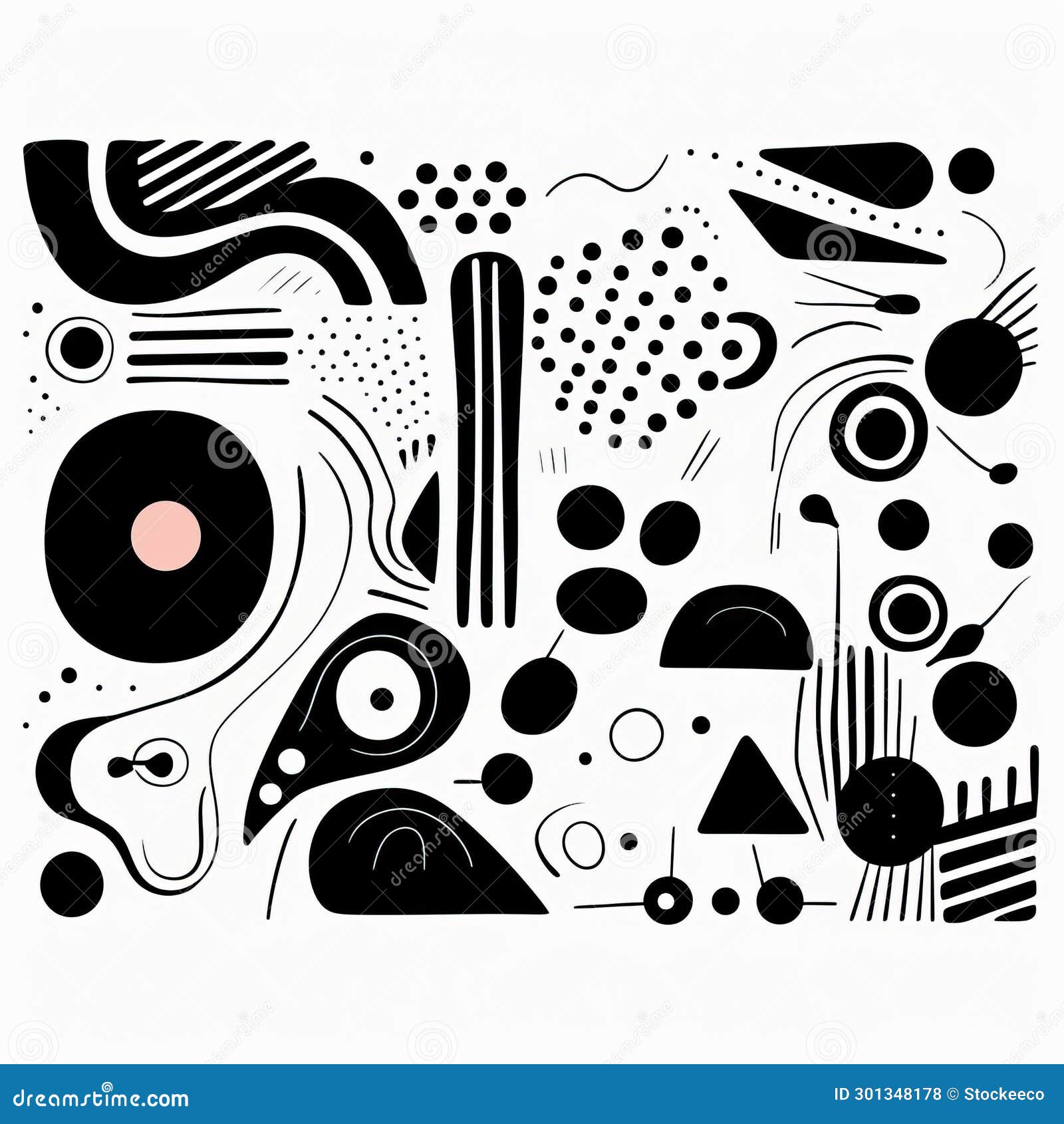 Abstract Black and White Stylized Elements: a Bold and Colorful ...