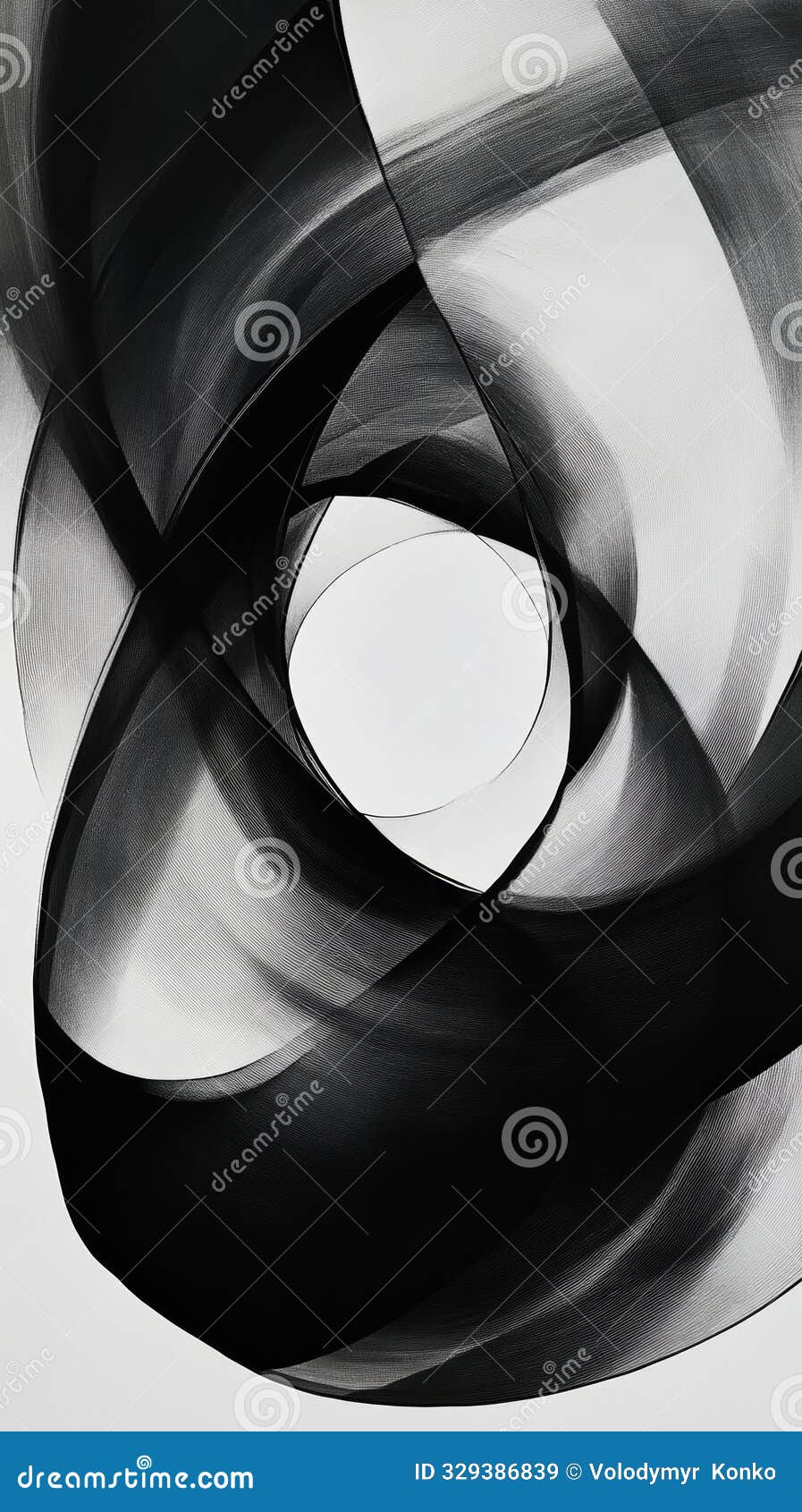 Abstract Black and White Swirling Lines Forming Circular Patterns Stock ...