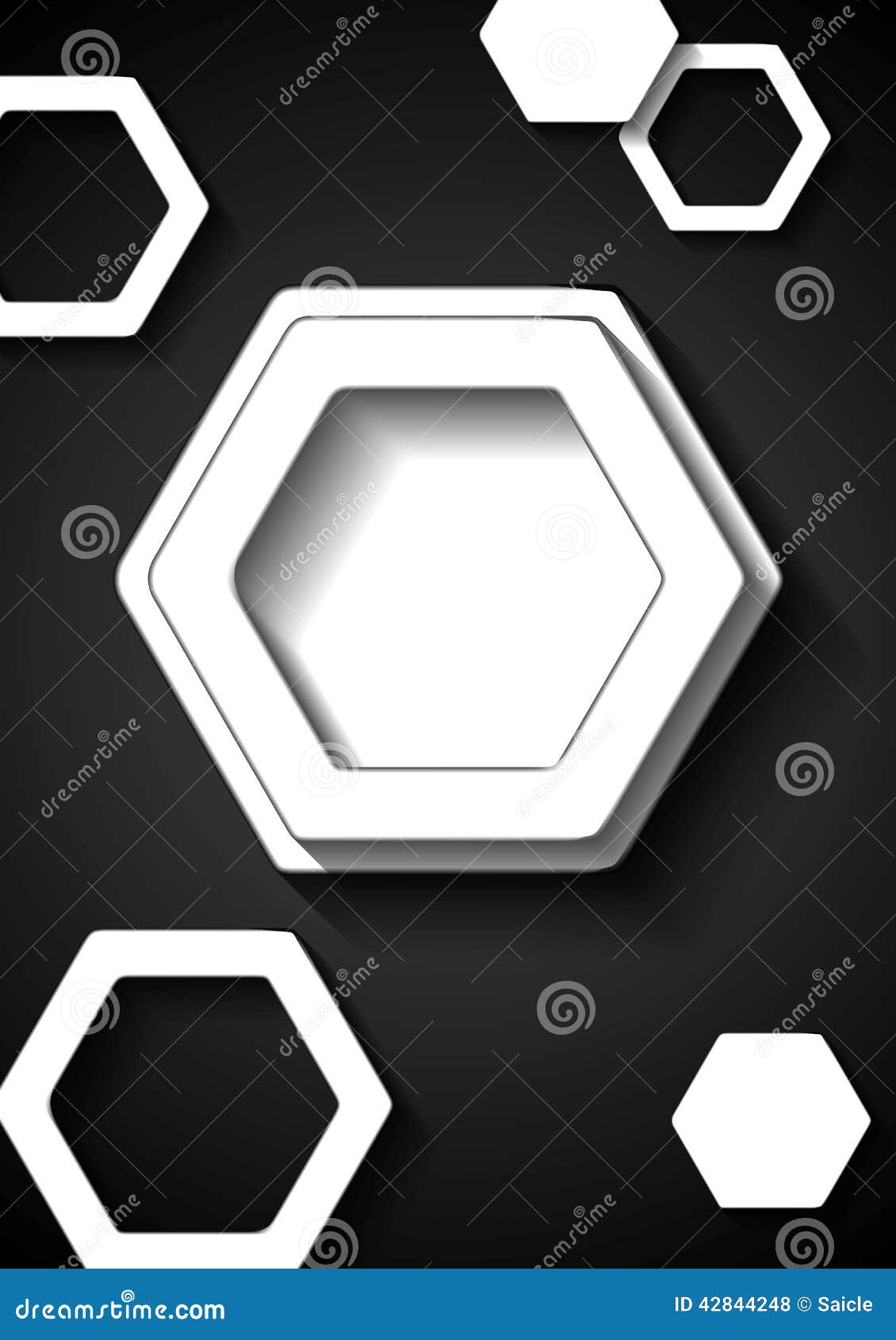 Abstract Black and White Tech Background Stock Vector - Illustration of ...