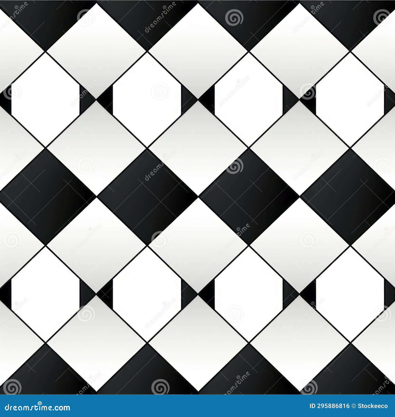 Bold Geometric Argyle Tile in Black and White Stock Illustration ...