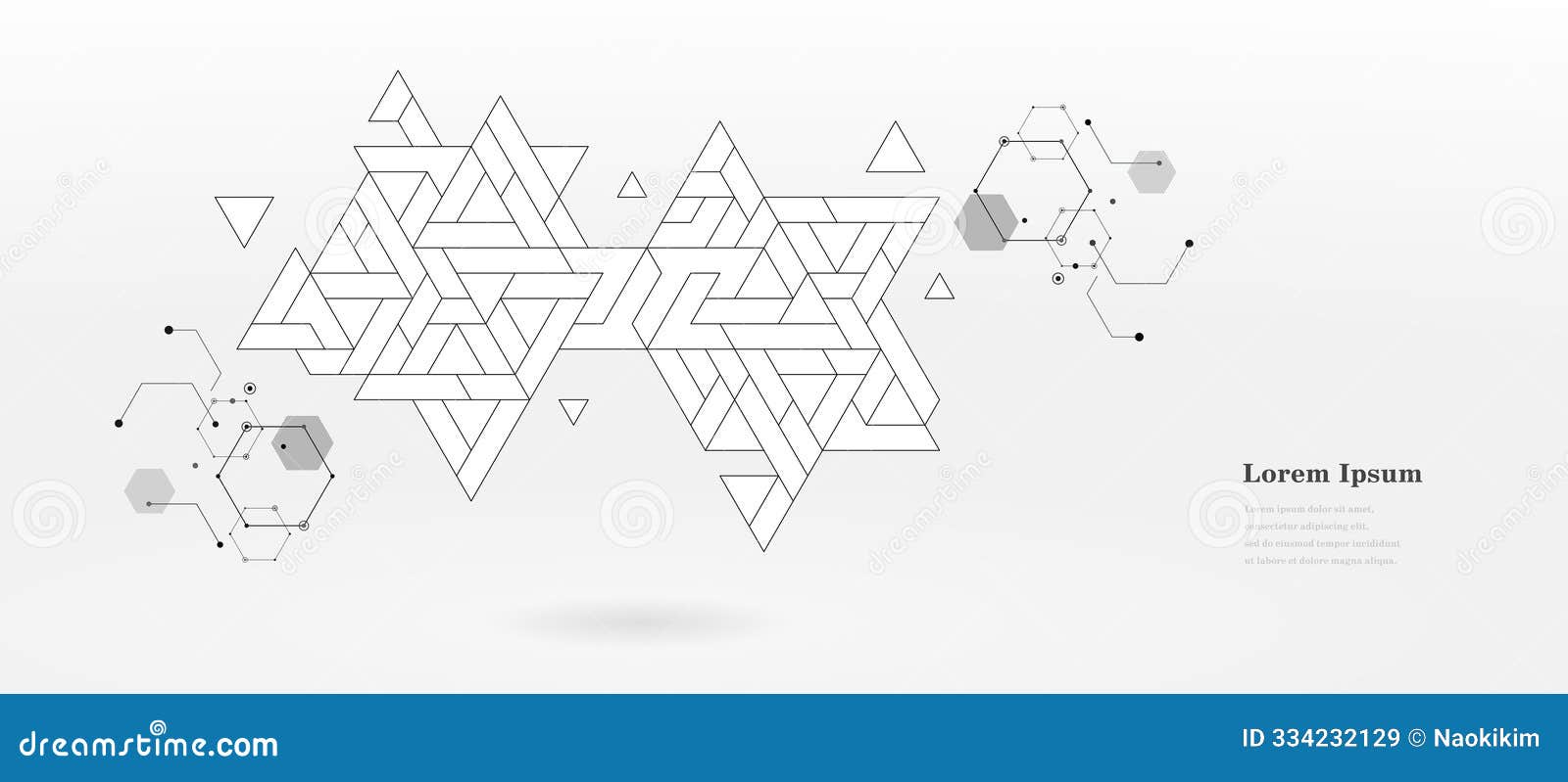 Abstract Black White Triangle. Geometric Background. Scientific ...