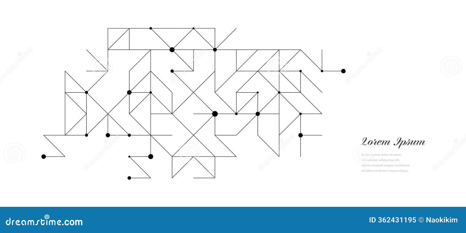 Abstract Black White Triangle. Geometric Circuit Background. Scientific ...