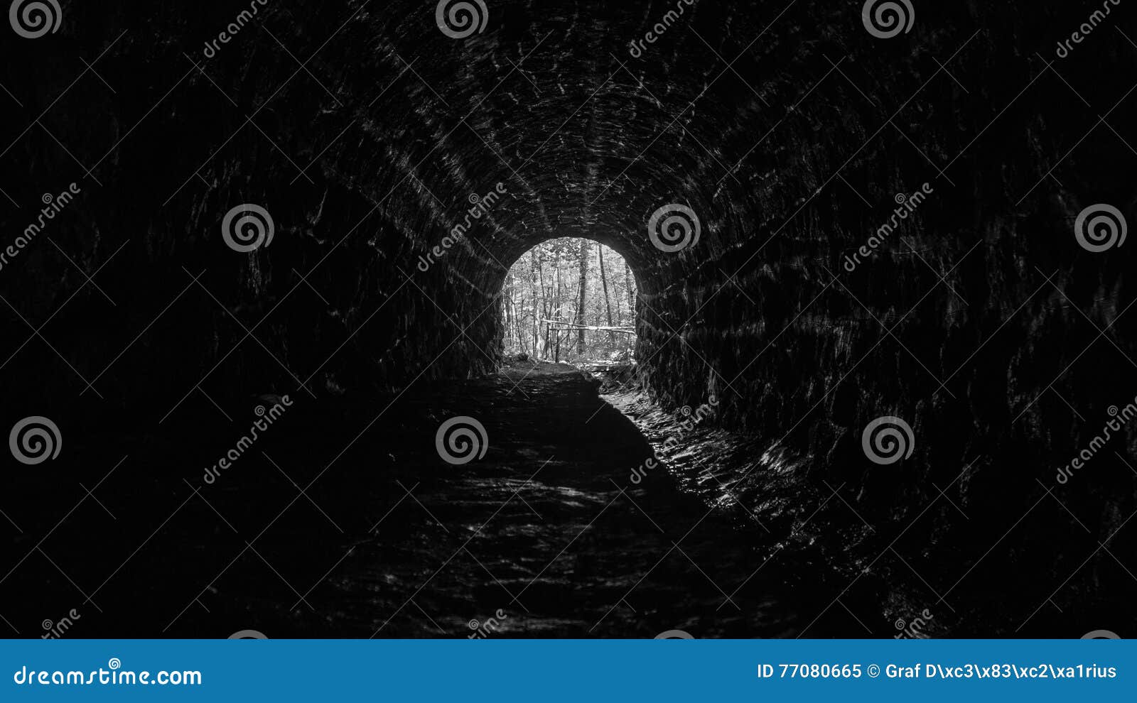 Abstract Black and White Tunnel. Stock Image - Image of slovenia, deep ...