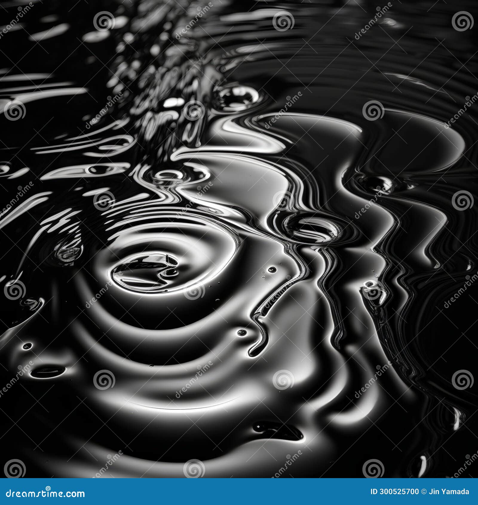 Abstract Black and White Water Background with Smooth Waves and Ripples ...