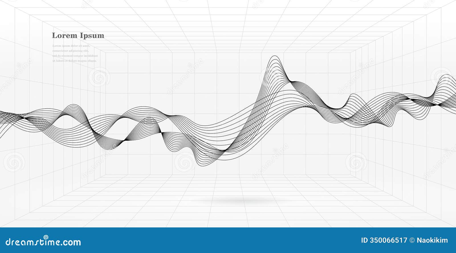 Abstract Black White Wave. Geometric DNA Background. 3d Wireframe ...