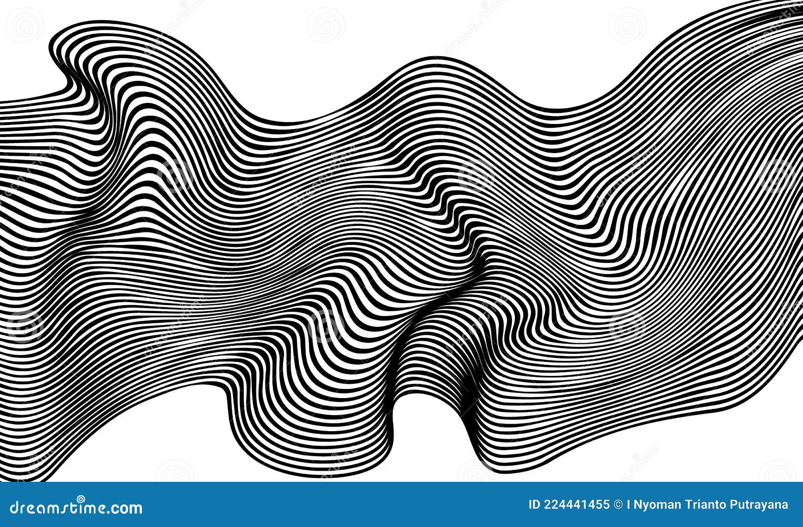 Abstract Black and White Wave Lines Background. Vector Stock Vector ...