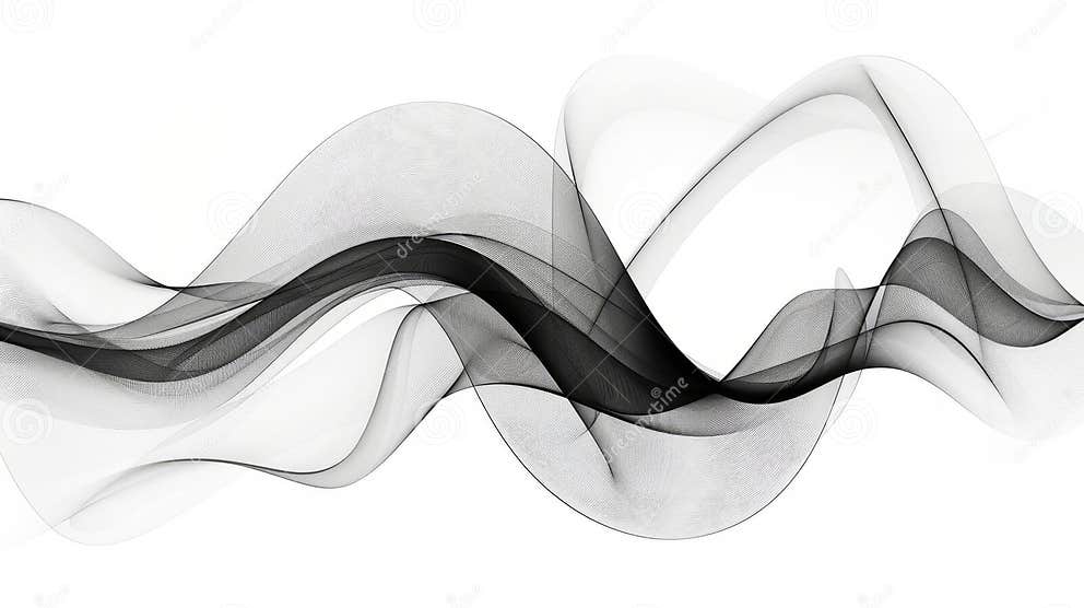 Abstract Black and White Wave Pattern with Flowing Lines on a White ... Abstract Black and White Wave Pattern with Flowing Lines on a White ...