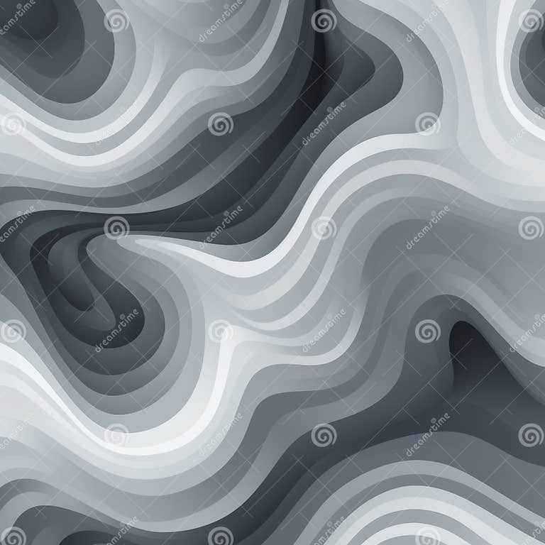 Abstract Black and White Waves Background with Organic Forms Stock ...