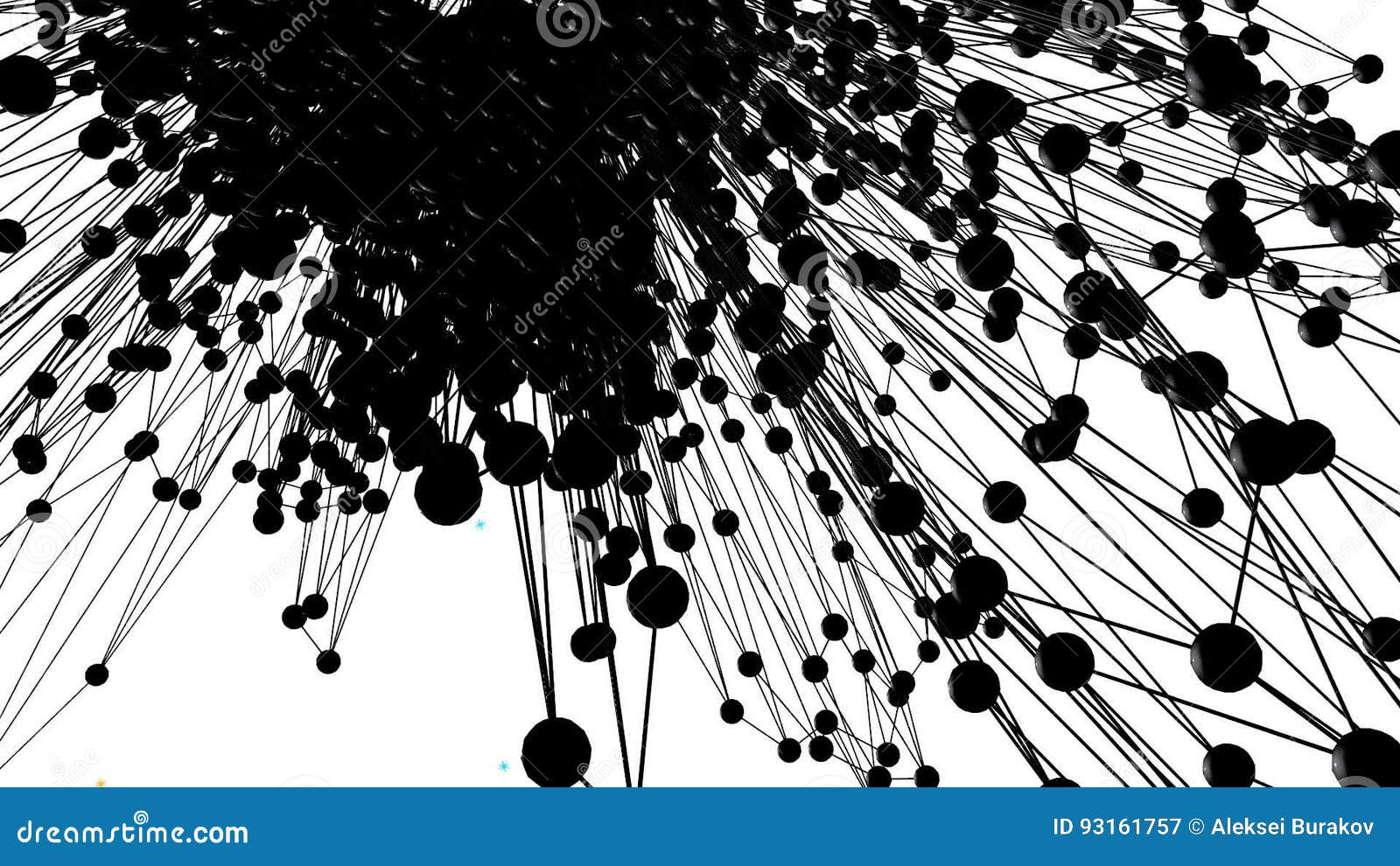 Abstract Black and White Waving 3D Grid or Mesh of Pulsating Geometric ...