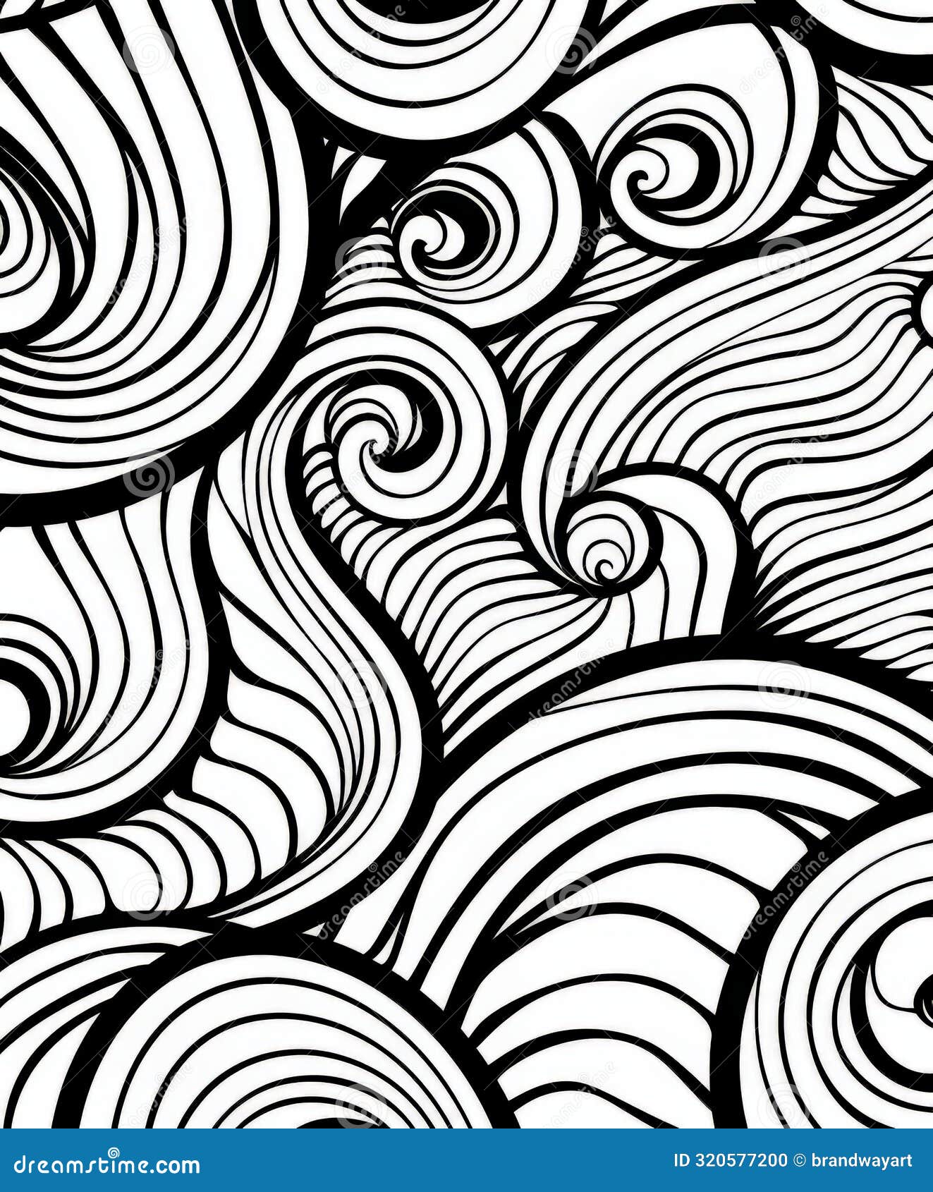 Abstract Black and White Wavy Lines Stock Illustration - Illustration ...