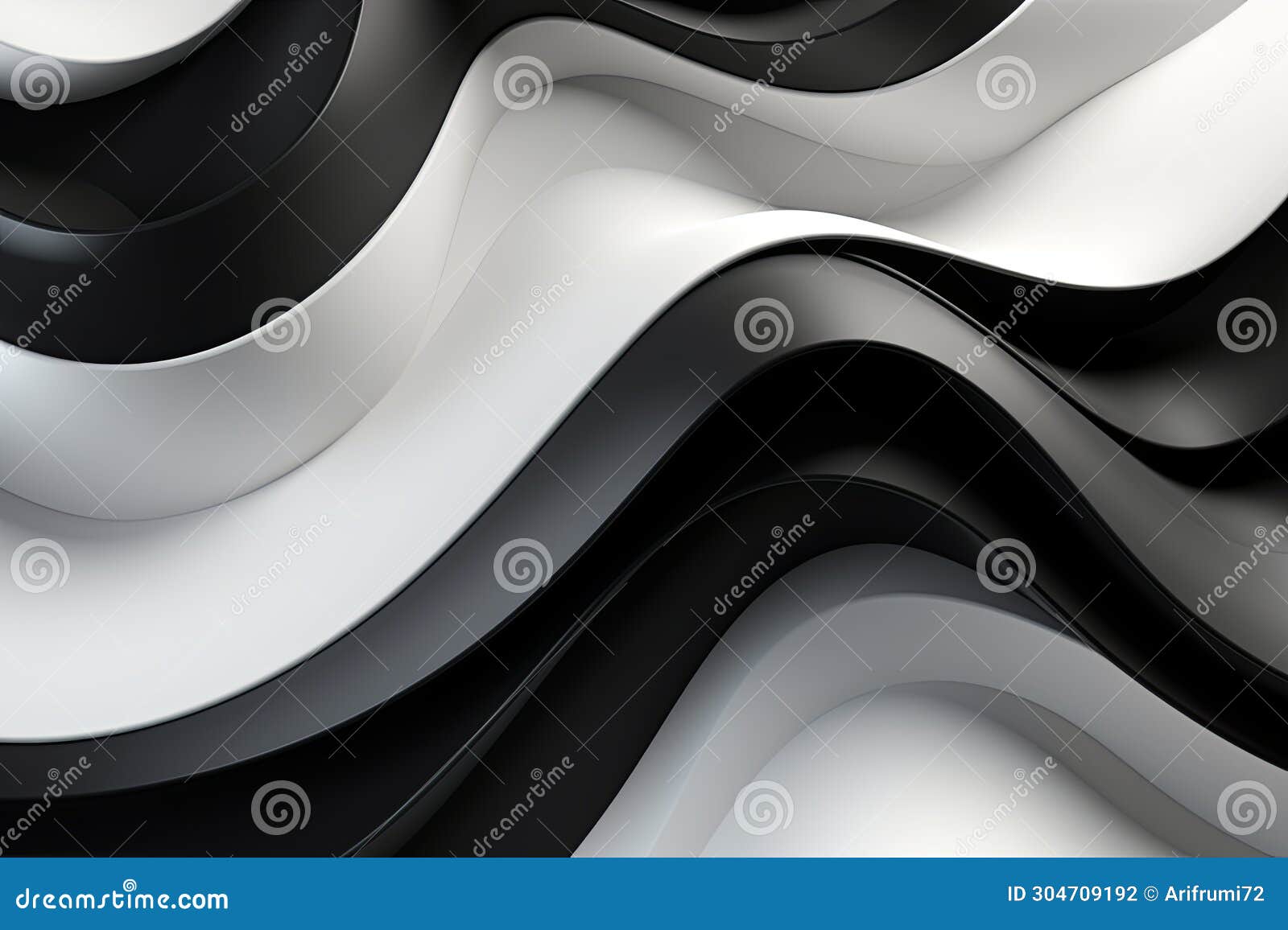 Abstract Black and White Wavy Shapes Background, 3d Render Wallpaper ...