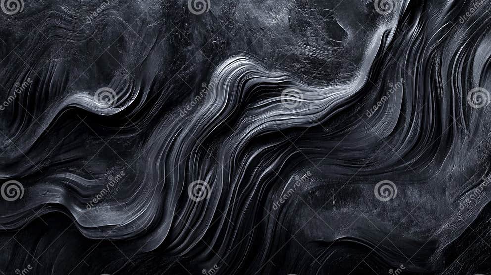 Abstract Black and White Wavy Texture Stock Illustration - Illustration ...