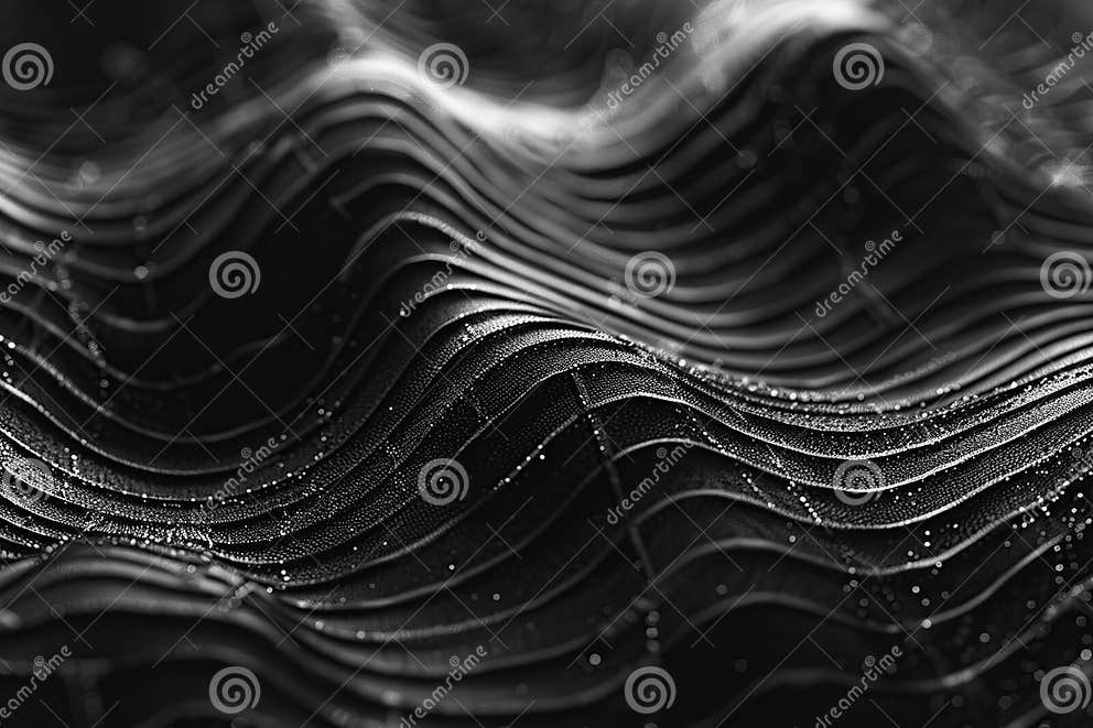 Abstract Black and White Wavy Texture Stock Illustration - Illustration ...