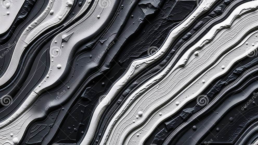 Abstract Black and White Wavy Texture Showcasing Contrast and Depth in ...