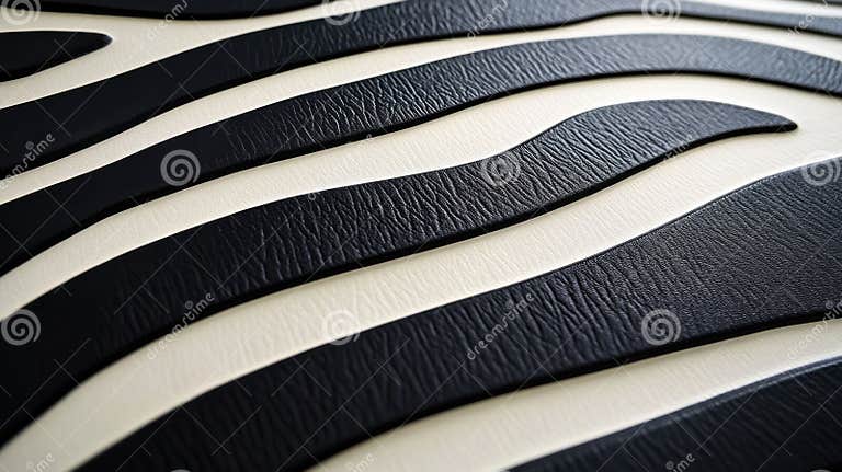 Abstract Black and White Zebra Pattern with Curved Lines and Texture ...