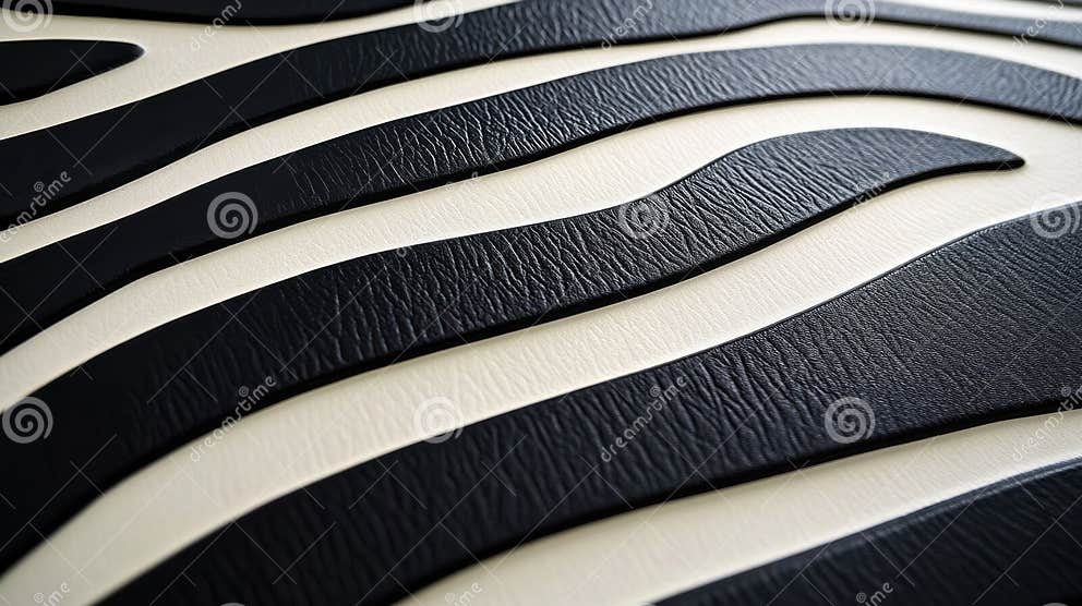 Abstract Black and White Zebra Pattern with Curved Lines and Texture ...