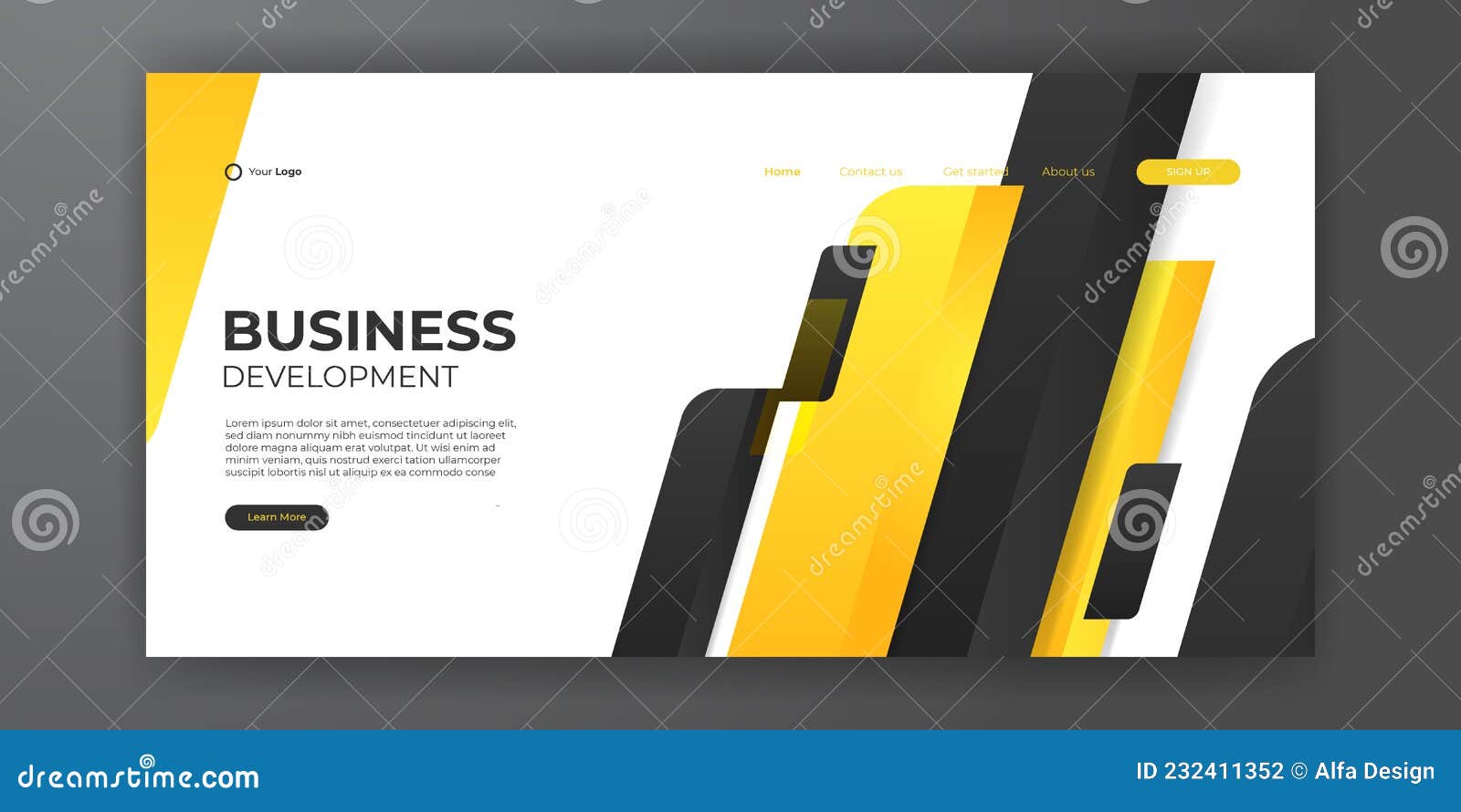 Abstract Black Yellow Background for Landing Page Web Template. Trendy ...