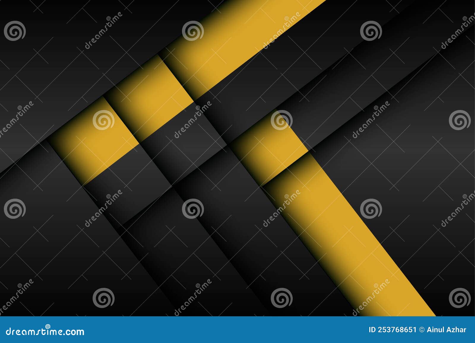 Abstract Black with Yellow Stripe Shadow Dimension Layers Background ...