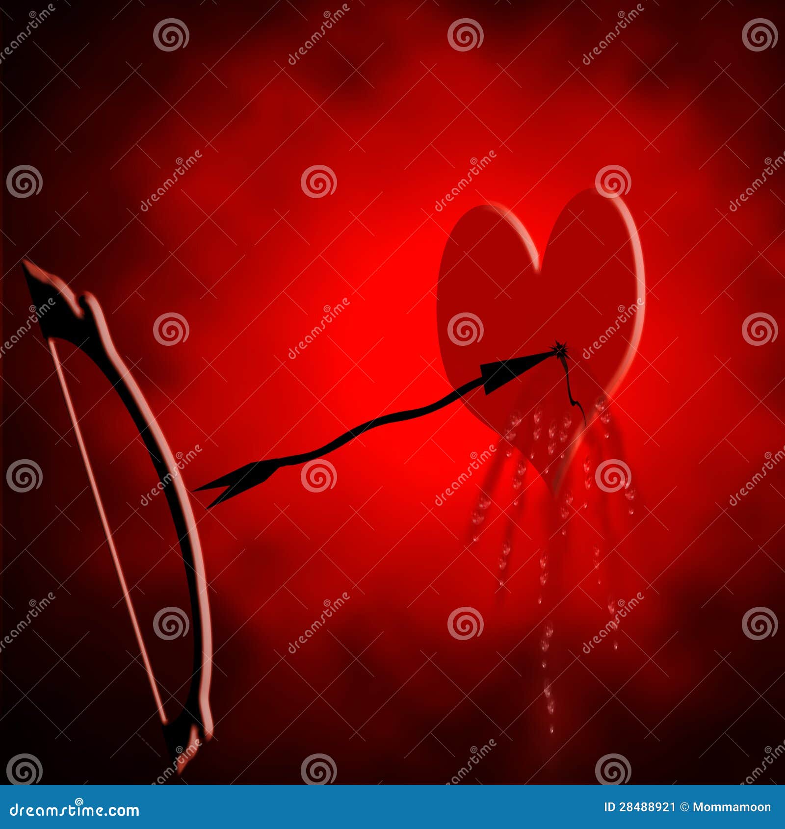 Abstract Bleeding Heart with Arrow Stock Illustration - Illustration of ...
