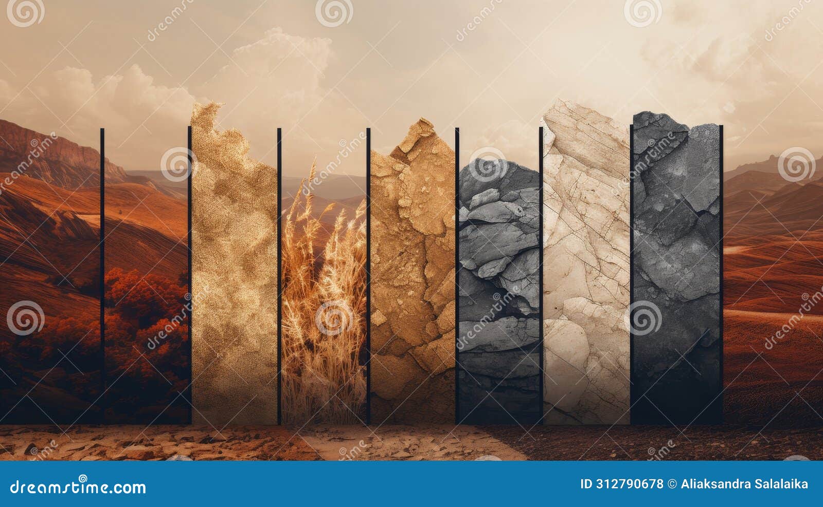 Abstract Blend Of Varied Earth Textures In A Captivating Collage Of ...