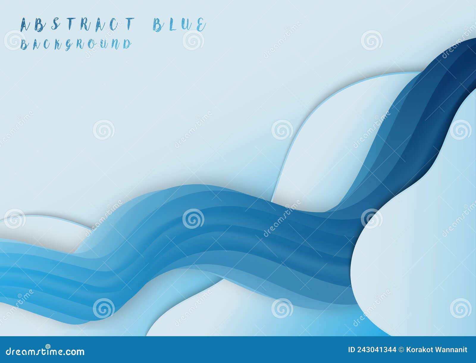 Abstract Blending Shape of Blue Wavy Style Template. Overlapping with ...