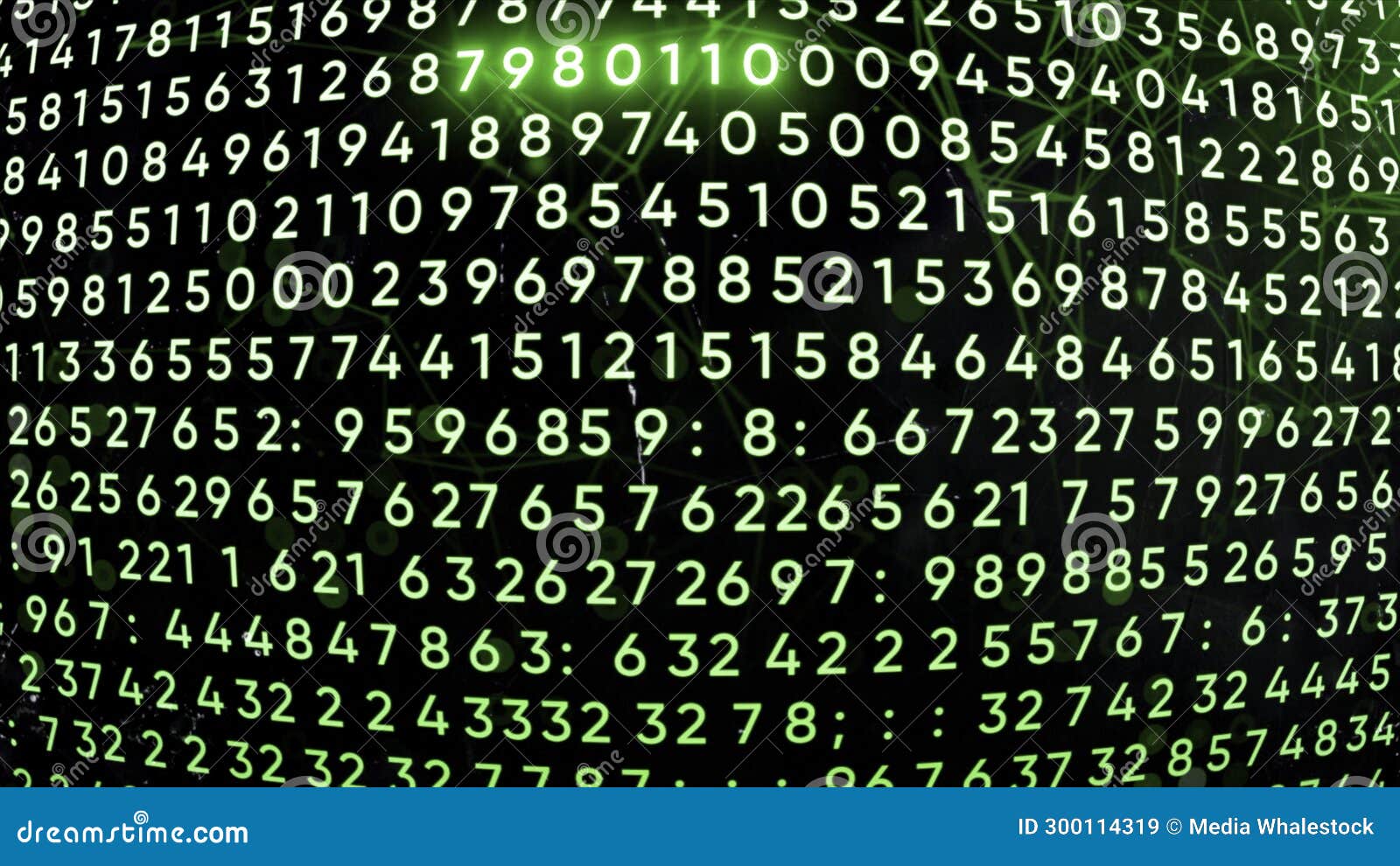 Abstract Blinking and Changing Numbers with Connected Dots and Lines on ...